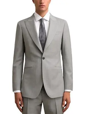 REISS Inspire Slim Fit Peak Lapel Wool Blazer - Mid Grey