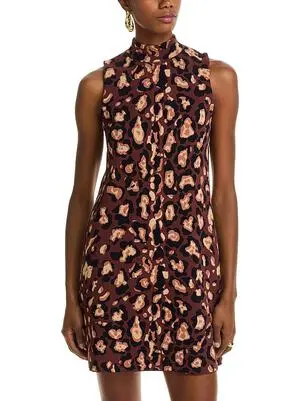 Cara Cara Myrtle Mock Neck Dress - Painted Animal Brown