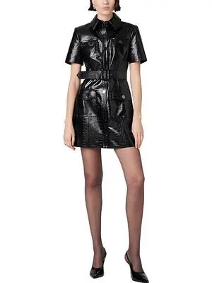 TOCCIN Lydia Faux Leather Dress - Jet