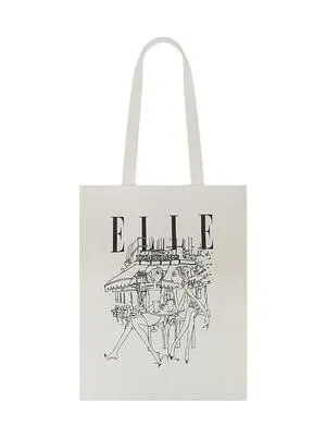 ELLE COLLECTION Graphic Print Tote - White