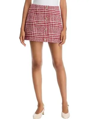 French Connection Houndstooth Mini Skirt - Scarlet Multi