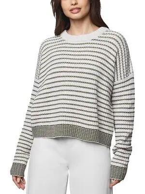 Splendid Lucy Stripe Sweater Green Spruce/pale Oak