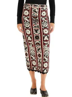 Farm Rio Tapestry Stripes Midi Skirt - Winter Tap