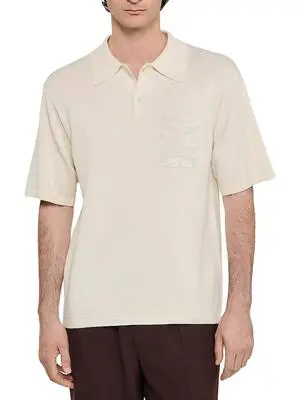 Sandro Knit Polo Shirt - Butter Cream