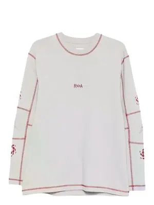 ROA Stitch-detail Long-sleeve T-shirt - Grey