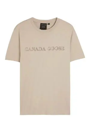 Canada Goose Emersen Logo-embroidered Cotton T-shirt - Beige