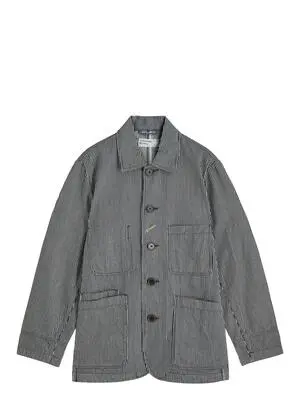 Universal Works Hickory Striped Cotton Overshirt - Grey