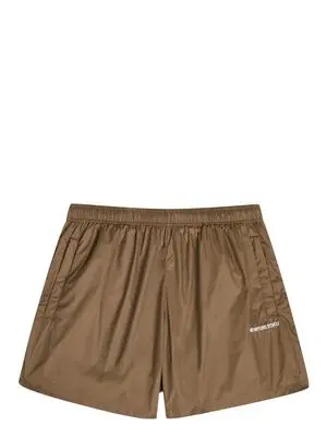 MKI MIYUKI ZOKU Logo-embroidered Shell Swim Shorts - Brown