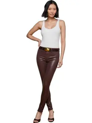 L'Agence Marguerite Coated Skinny Jean - Chocolate Coated