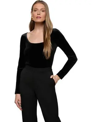 L'Agence Jelena Velvet Top - Black