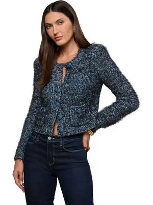 L'Agence Una Knit Cardigan - Stone Blue Multi