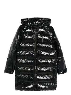 Pinko Hooded Quilted Coat - Black