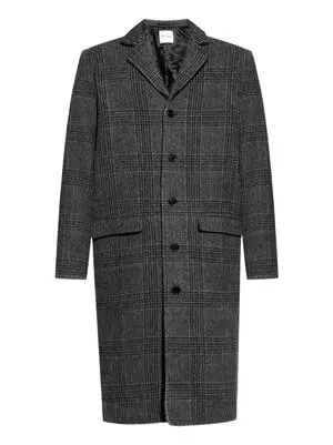 SAMSOE SAMSOE Checked Wool Coat - Grey Ch