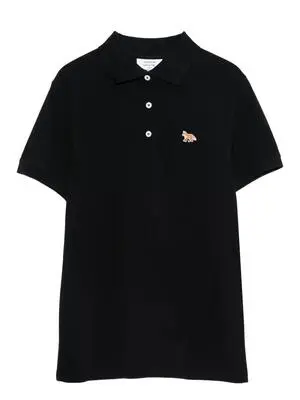 Maison Kitsuné Fox-embroidered Polo Shirt - Black