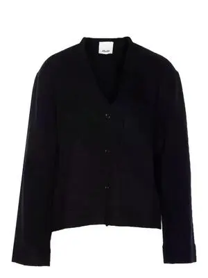 ALLUDE Buttoned-front Pocket Cardigan - Black