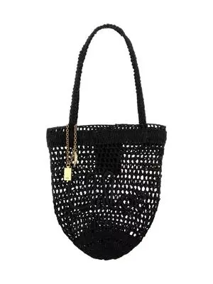 Chloé Small Raffia Beach Bag - Black