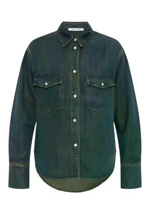 SAMSOE SAMSOE Chest-pocket Denim Shirt - Blue