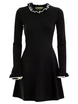 VALENTINO Ruffled-Collar Mini Dress