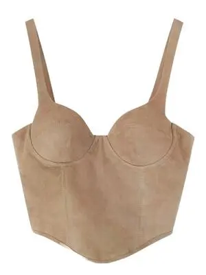 Ermanno Scervino Suede Bustier Top - Brown