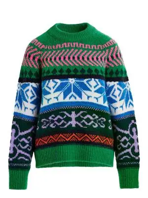 Essentiel Antwerp Geometric-pattern Sweater - Green