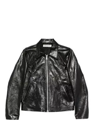 Our Legacy Leather Zip-front Jacket - Black