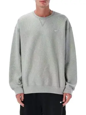 Nike Swoosh Embroidery Crew-neck Sweatshirt - Grey