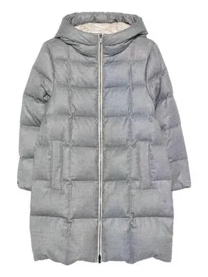 Peserico Quilted Hooded Coat - Grey