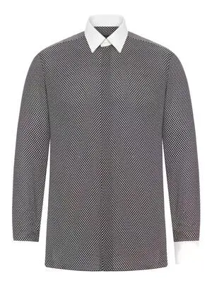 TOM FORD Diamond-pattern Cotton Shirt - Black