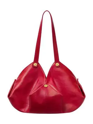 Versace Protea Leather Shoulder Bag - Red