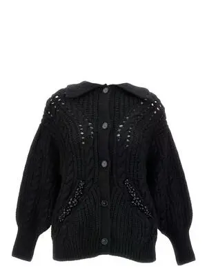 SIMONE ROCHA Cable-Knit Embellished Cardigan