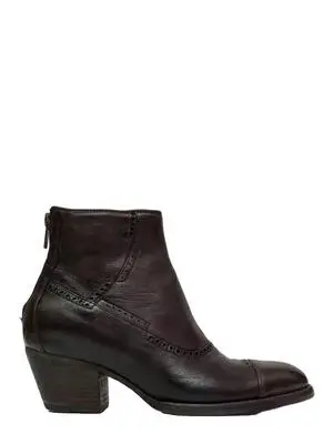 PAUL SILENCE Cap-toe Boots With Zip Detail - Brown