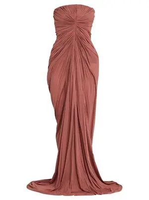 Rick Owens Strapless Draped Gown - Rosewood