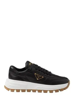 Prada Prax 01 Leather Sneakers - Black