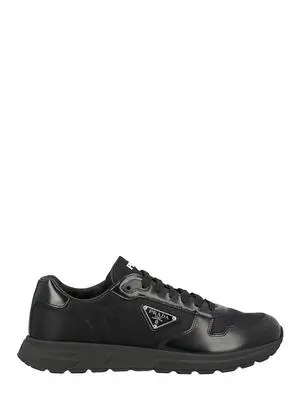 Prada Prax 01 Re-nylon And Brushed Leather Sneakers - Black