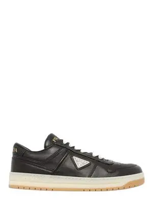 Prada Downtown Leather Low-top Sneakers - Black