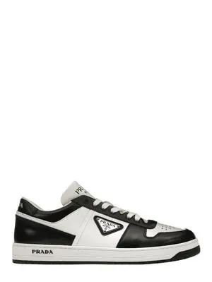 Prada Downtown Leather Low Top Sneakers - White/black