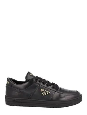 Prada Downtown Leather Low-top Sneakers - Black