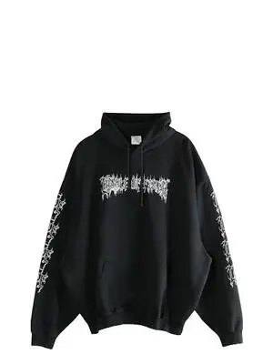 Vetements Oversized Logo Hoodie - Washed Black