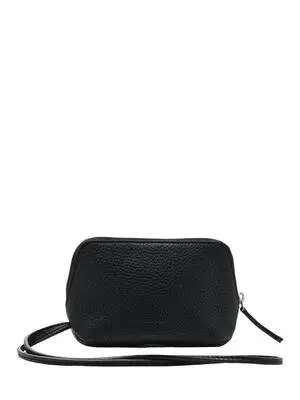 THE ROW Owen Leather Wristlet - Black