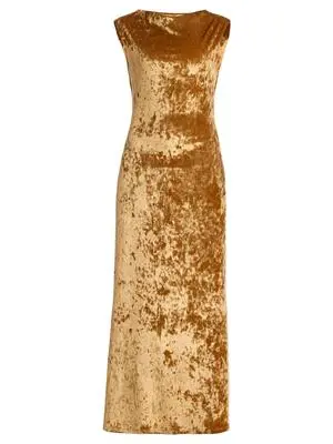 ALFIE Maia Stretch-velvet Midi Dress - Gold