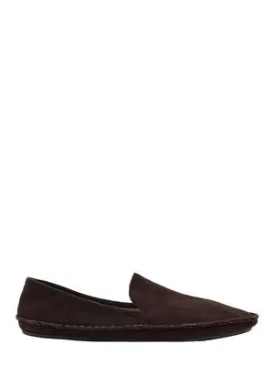 THE ROW Vasko Suede Slippers - Brown