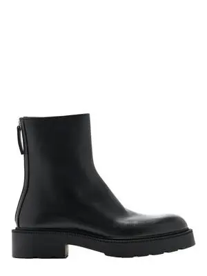 THE ROW Nobilis Leather Ankle Boots - Black