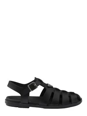 Prada Rubber Fisherman Sandals - Black