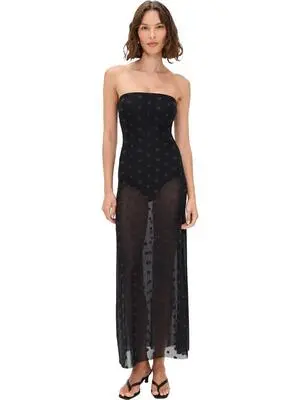 Bec & Bridge Karla Strapless Maxi Dress - Black/choc Spot
