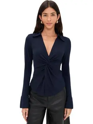 Cinq À Sept Matte Jersey Mckenna Top - Navy