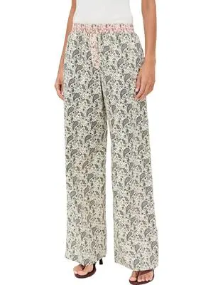LE BOP Cecilia Paisley Pants - Black Paisley