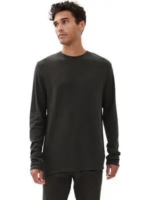 Nn07 Clive Waffle Knit Tee - Dark Army