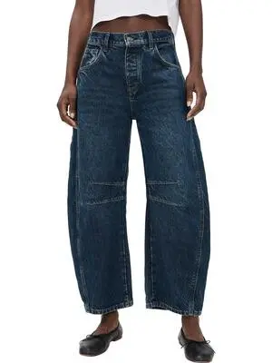 Free People Mid-rise Barrel Jeans - Deep End