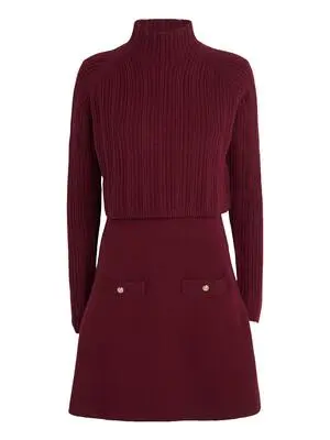 Maje Cable-knit Mini Dress - Red
