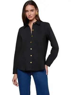 L'Agence Ellery Button-down Shirt - Black/gold